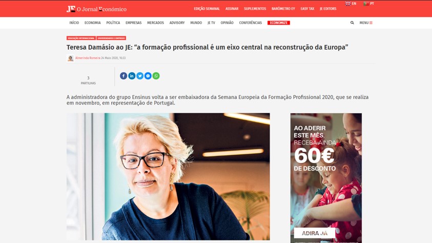 Teresa Damásio ao JE: “a formação profissional é um eixo central na ...